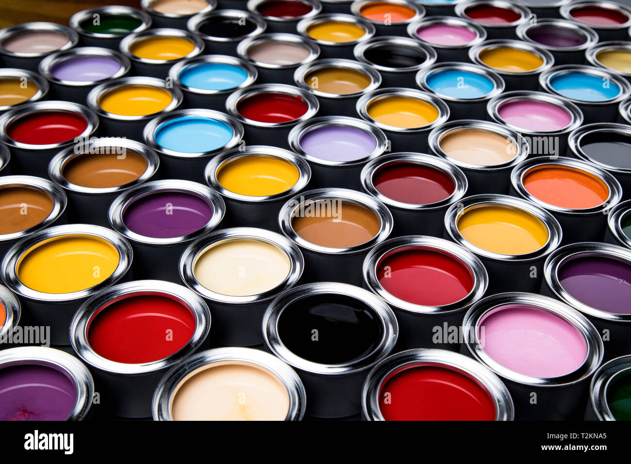 Paint cans color palette and Rainbow colors Stock Photo - Alamy