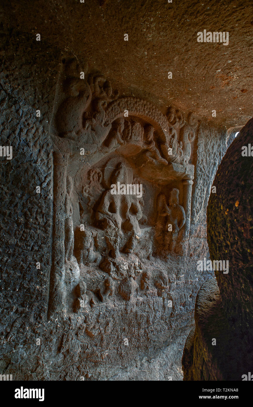 12-06-2009-stupa at Gandharpale Caves, also called Mahad caves has 30 ...