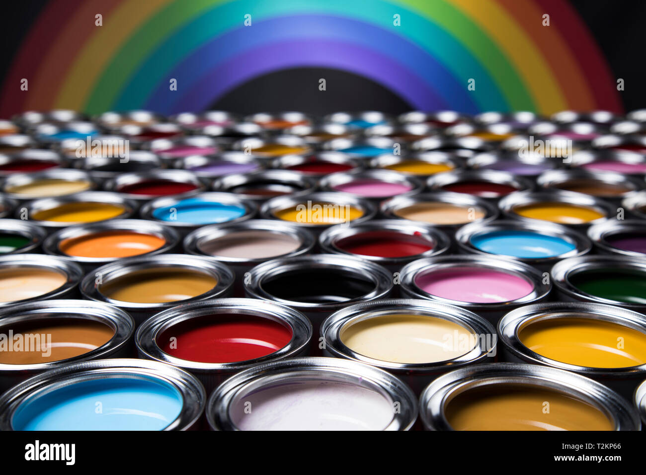 Color palette, can, Rainbow colors background Stock Photo - Alamy