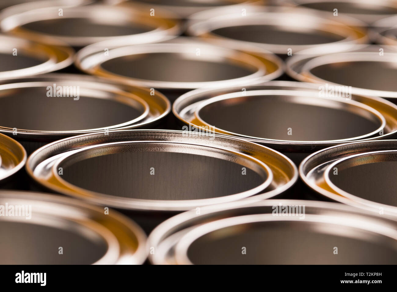 Metal tin paint cans background Stock Photo - Alamy