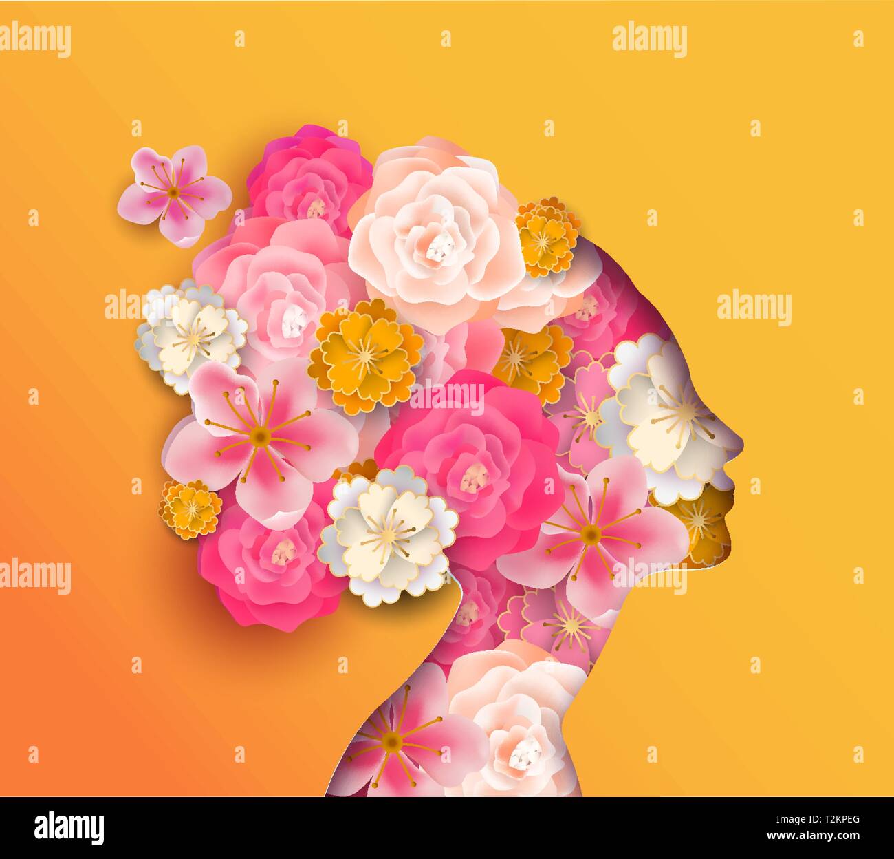 Women head flowers Stock Vector Images - Alamy