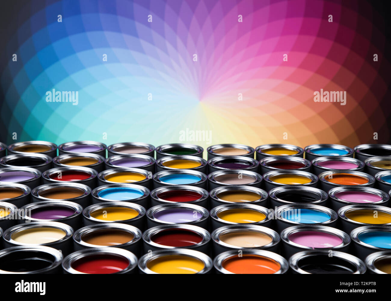 Color palette, can, Rainbow colors background Stock Photo - Alamy