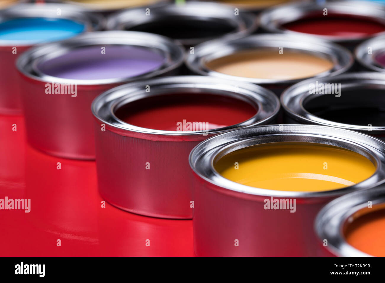 Color palette, can, Rainbow colors background Stock Photo - Alamy