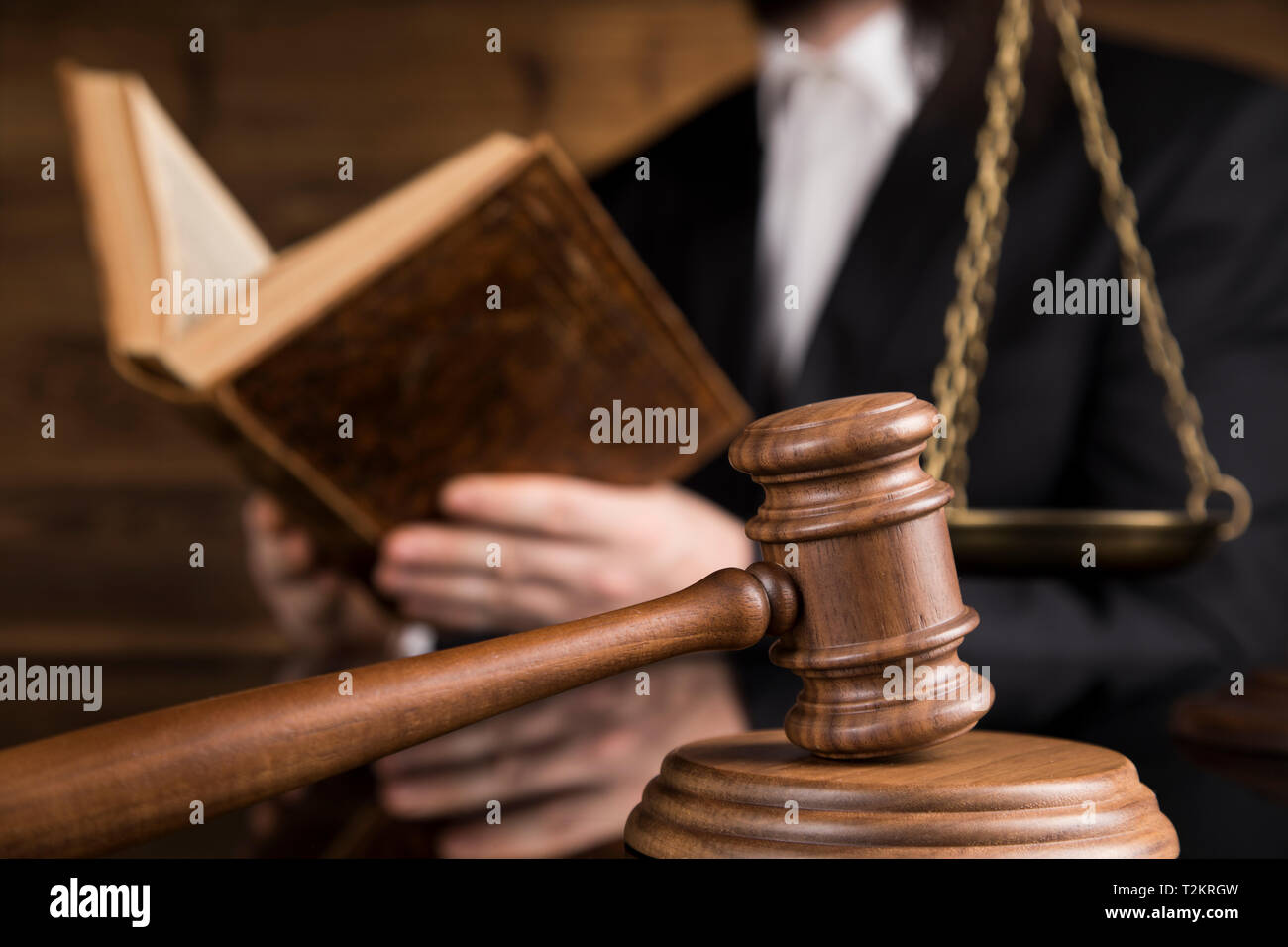 Courtroom, Judge, male judge in black mirror background Stock Photo - Alamy