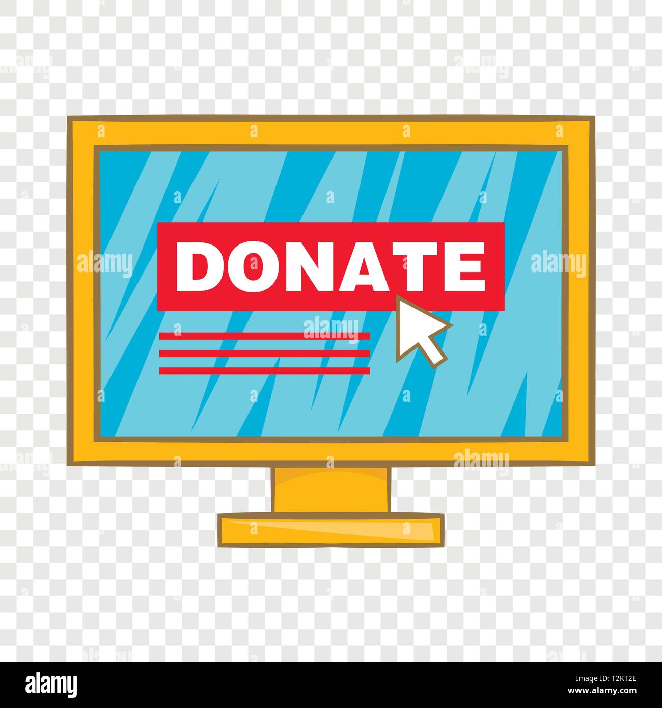 Donate online concept icon in cartoon style isolated on background for ...