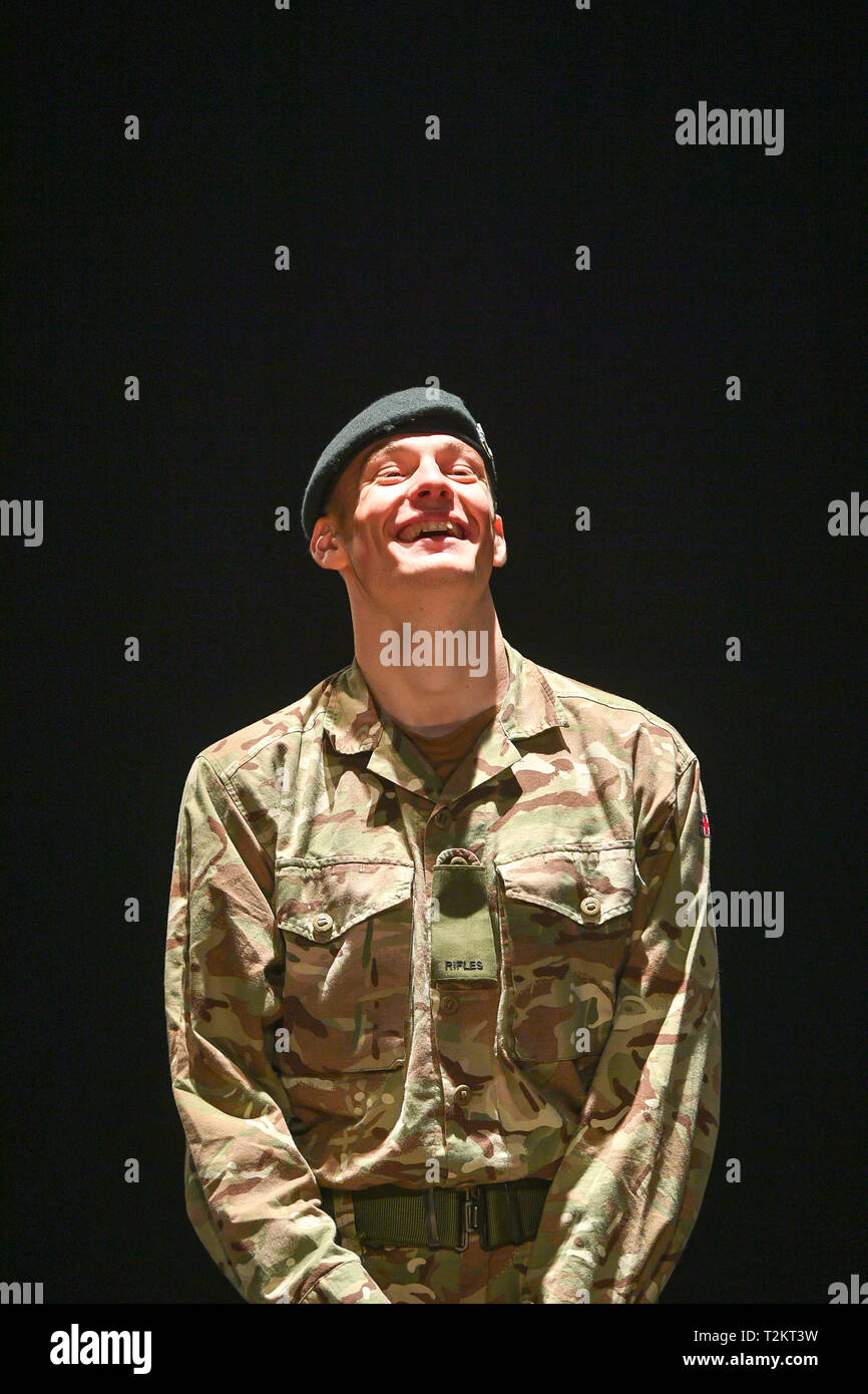 EMBARGOED TO 0001 THURSDAY APRIL 4 Serving soldier in the British Army ...