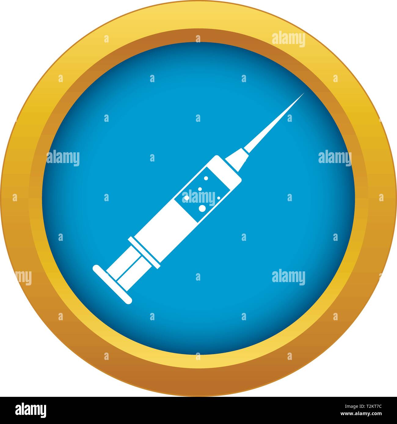 Injection syringe icon blue vector isolated on white background for any ...
