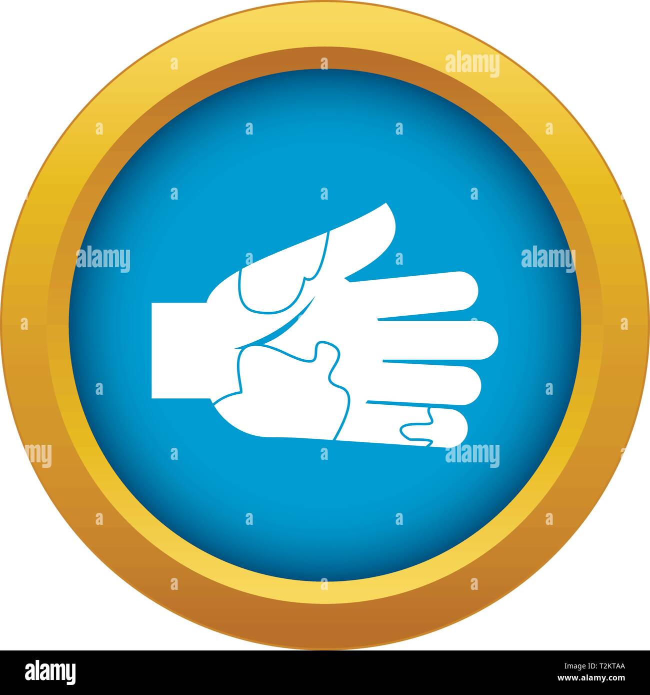 Hand with stains icon blue vector isolated on white background for any ...