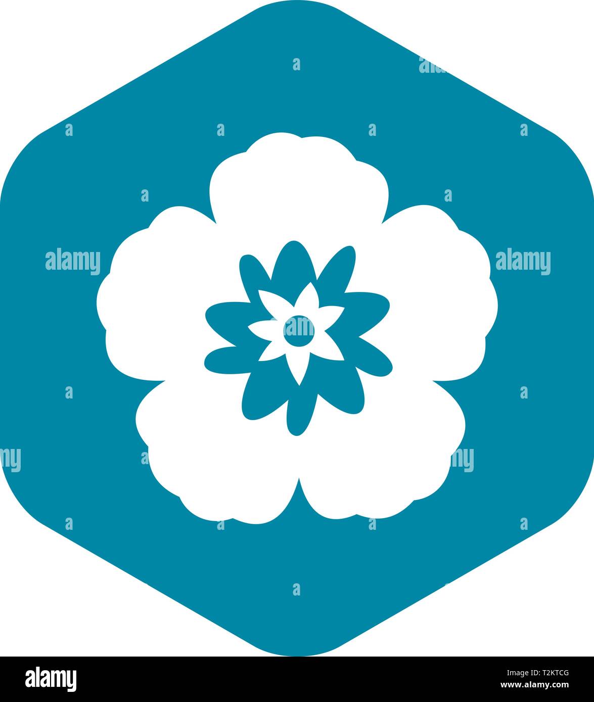 Rose of Sharon, korean national flower icon in simple style isolated on ...