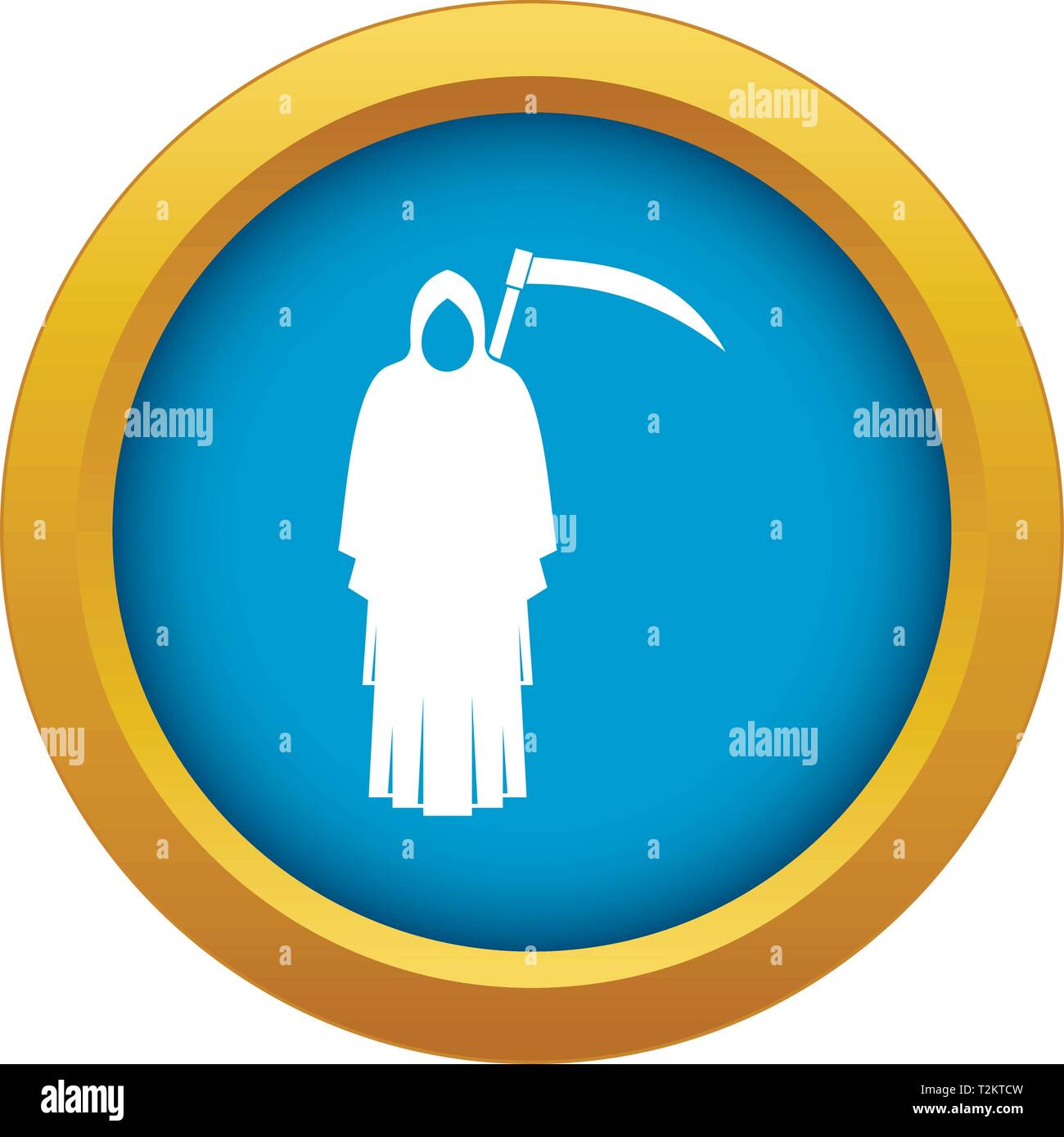 Death with scythe icon blue vector isolated on white background for any ...