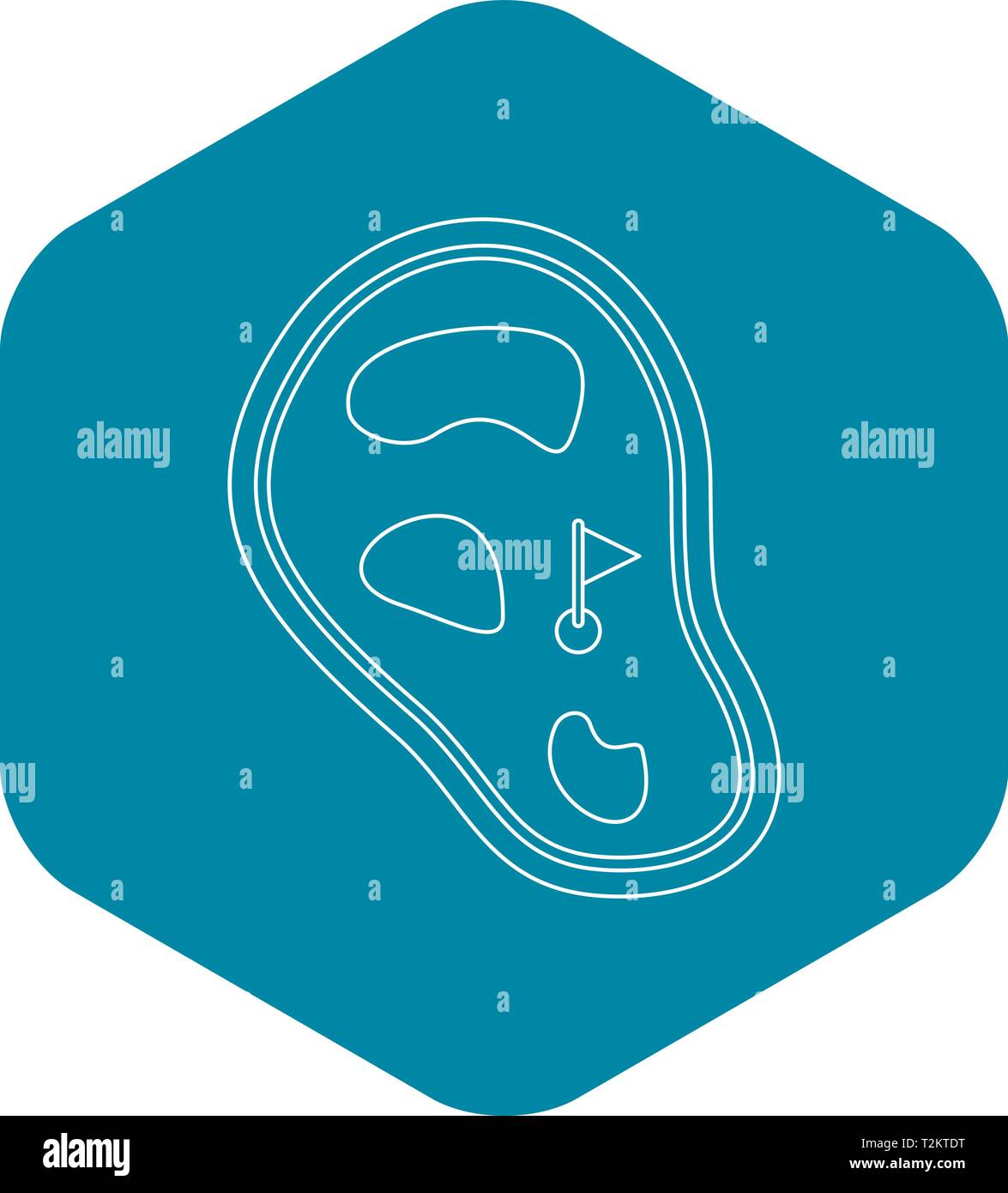 Golf course map icon. Outline illustration of golf course map vector ...