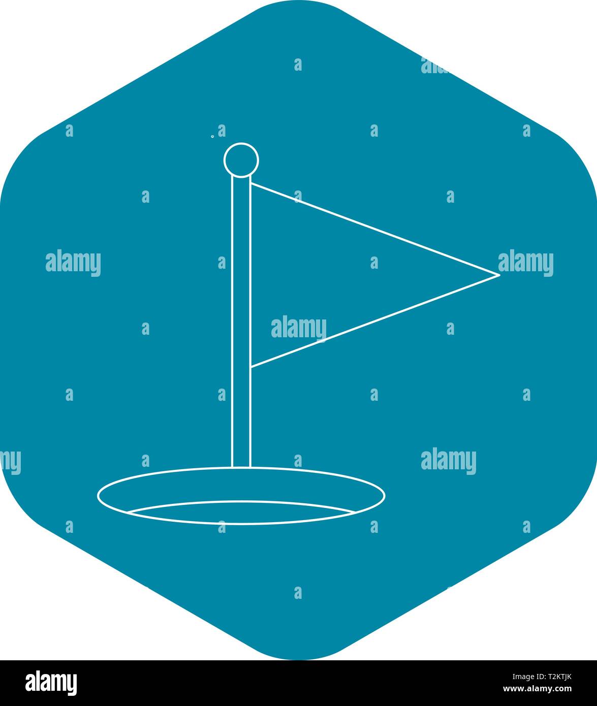 Triangle flag icon. Outline illustration of triangle flag vector icon ...