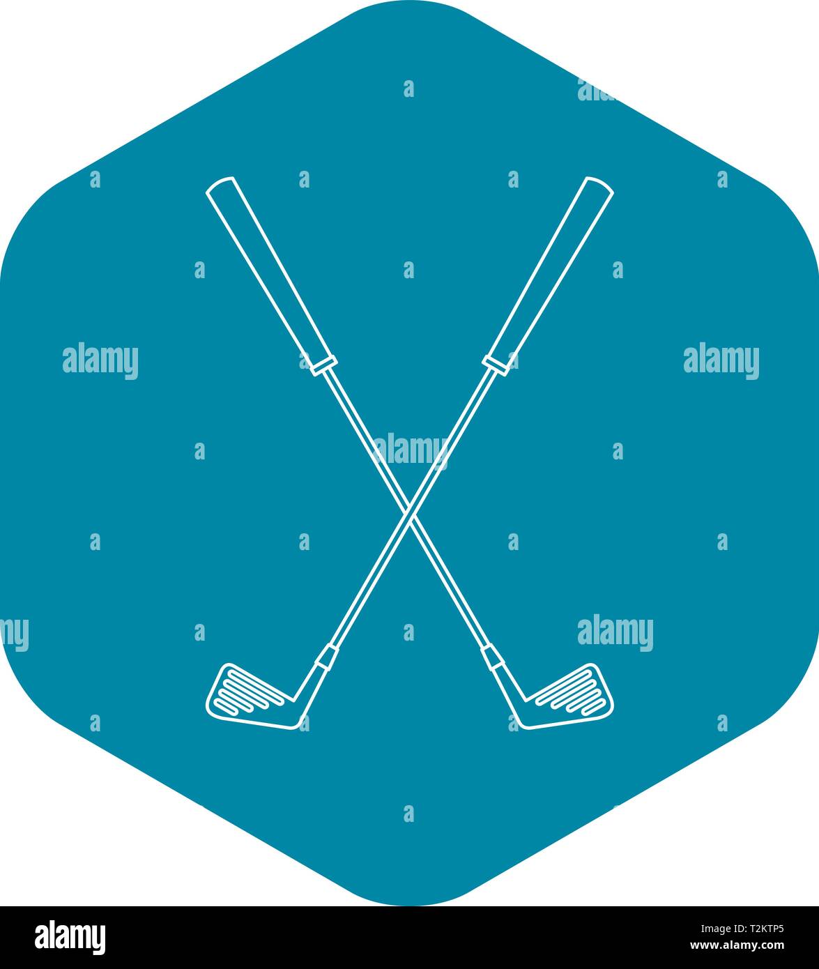 Golf clubs icon. Outline illustration of golf clubs vector icon for web ...