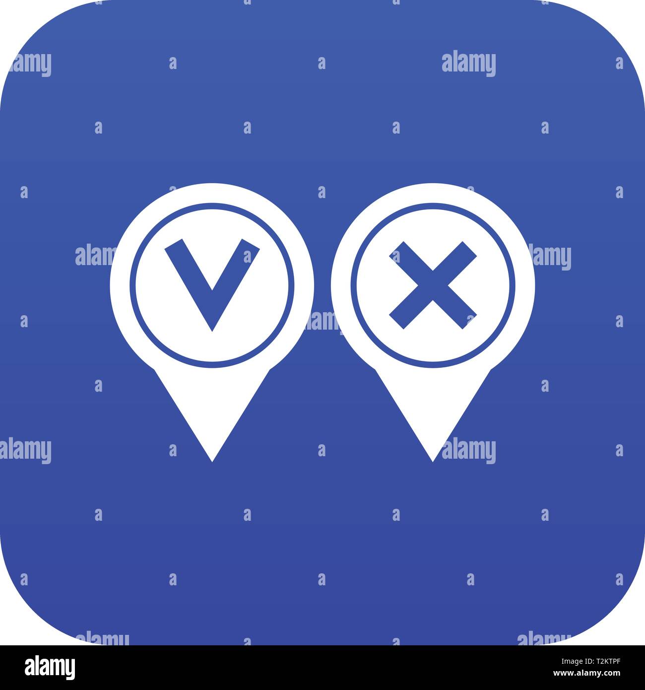 Tick affirmative and negative icon digital blue for any design isolated ...