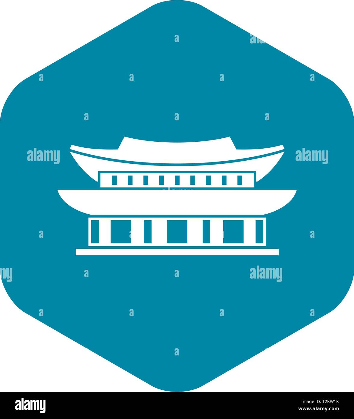 Gyeongbokgung palace, symbol of Seoul icon in simple style isolated on ...