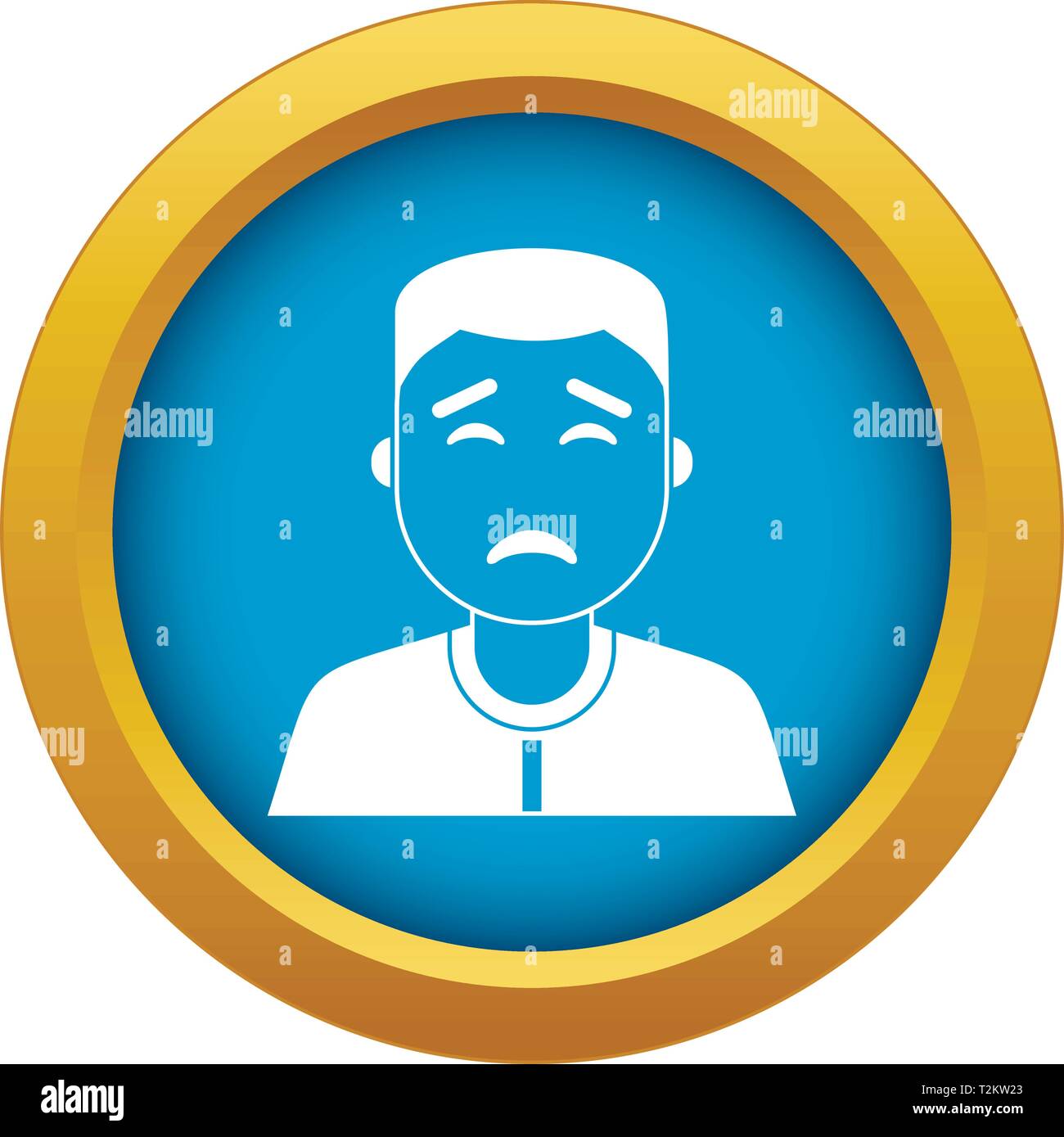 Asian man icon blue vector isolated on white background for any design ...