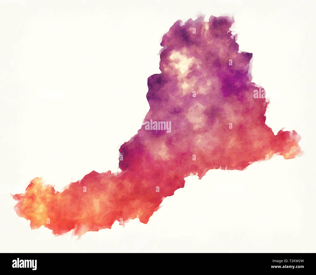Derry City and Strabane watercolor district map of Northern Ireland ...
