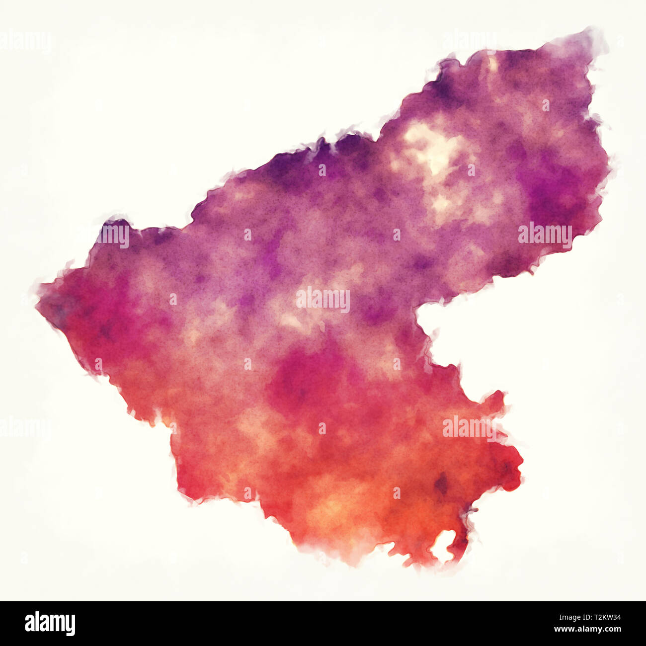 Fermanagh and Omagh watercolor district map of Northern Ireland Stock ...