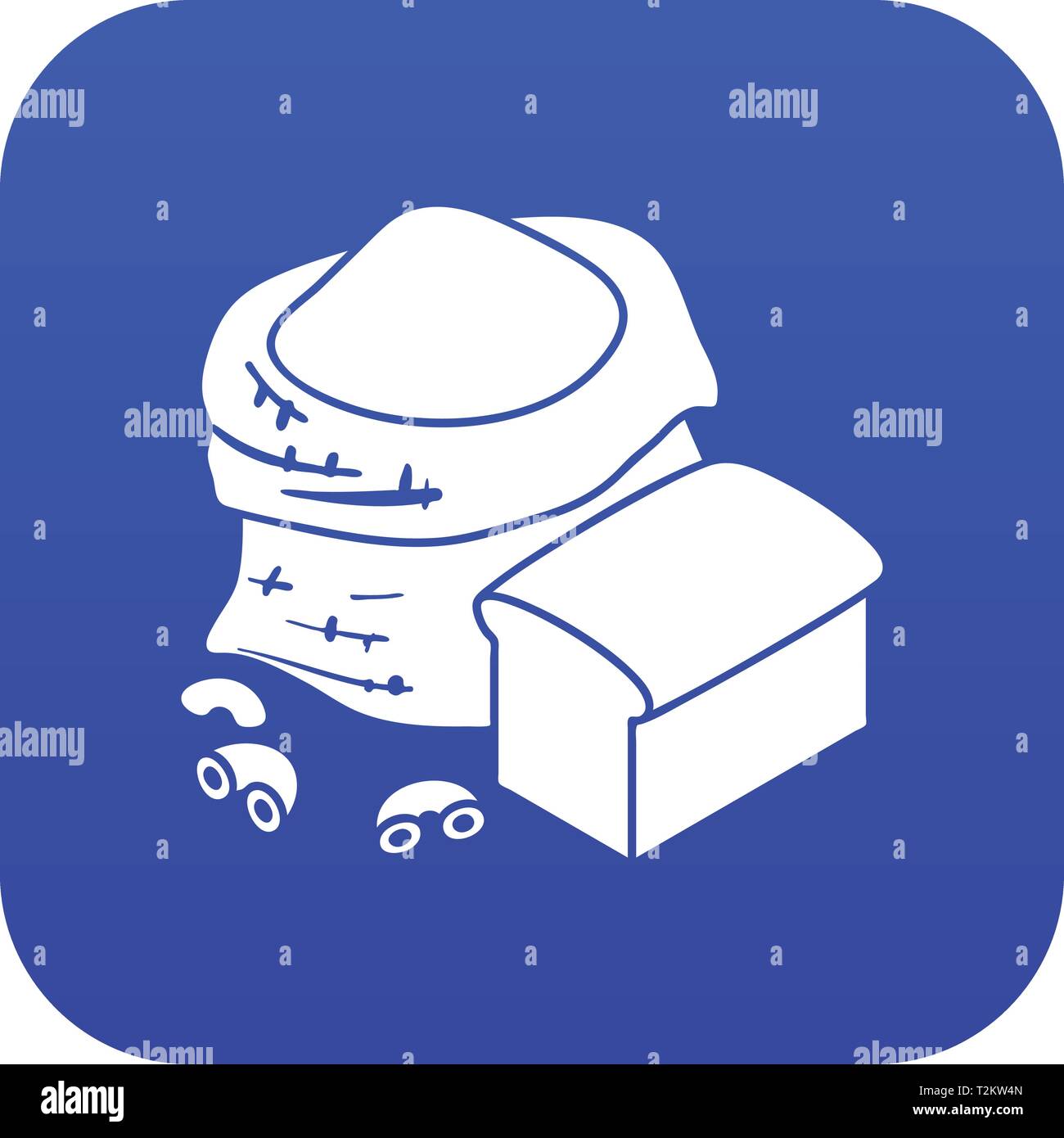 Flour production icon blue vector isolated on white background Stock ...