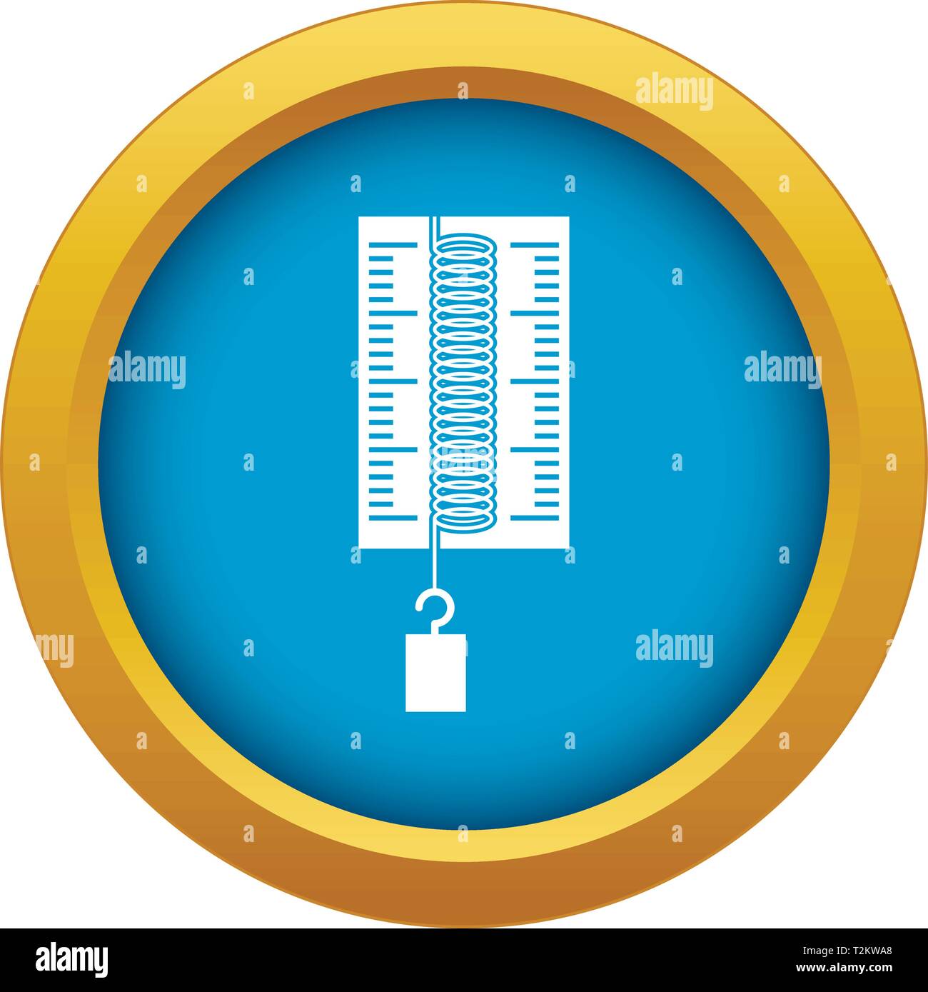 Physics dynamometer for laboratory work icon blue vector isolated on ...