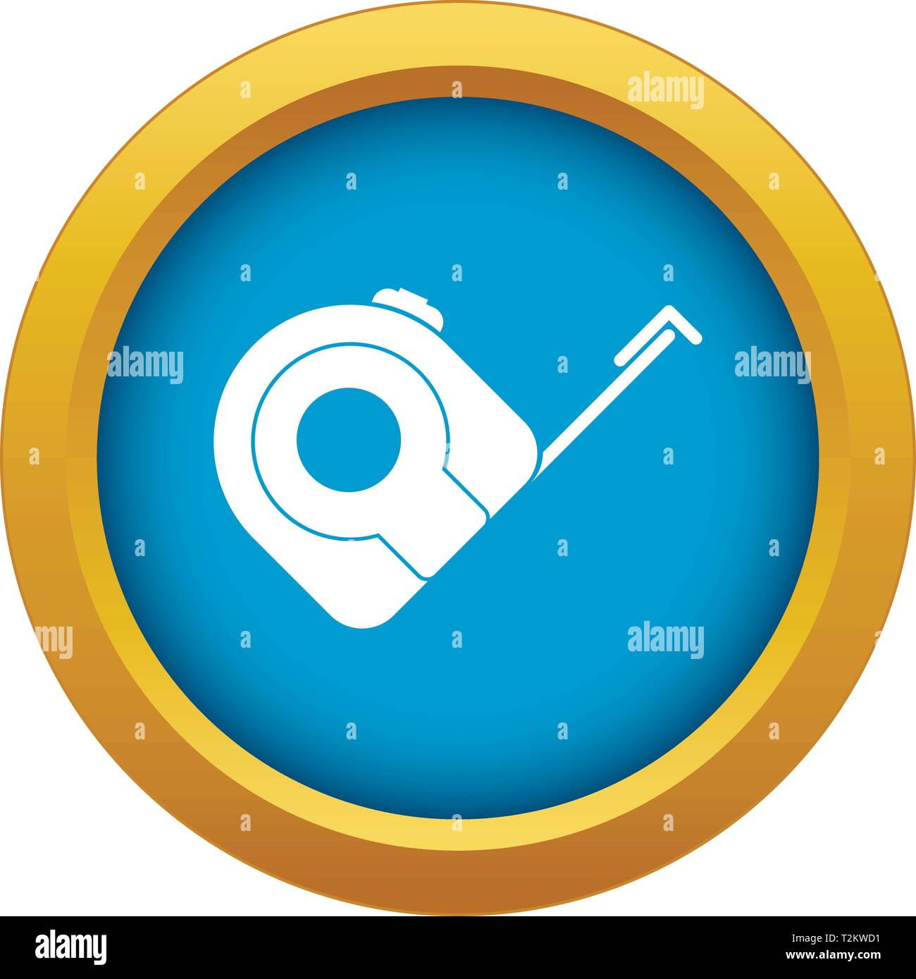 Roulette construction tool icon blue vector isolated on white ...