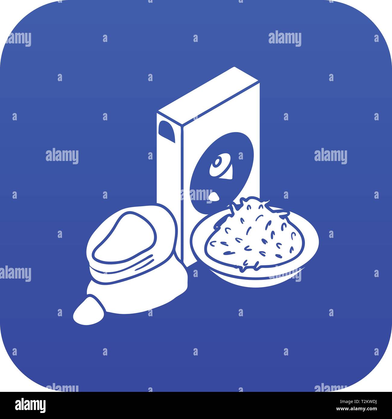Corn flour icon blue vector isolated on white background Stock Vector ...