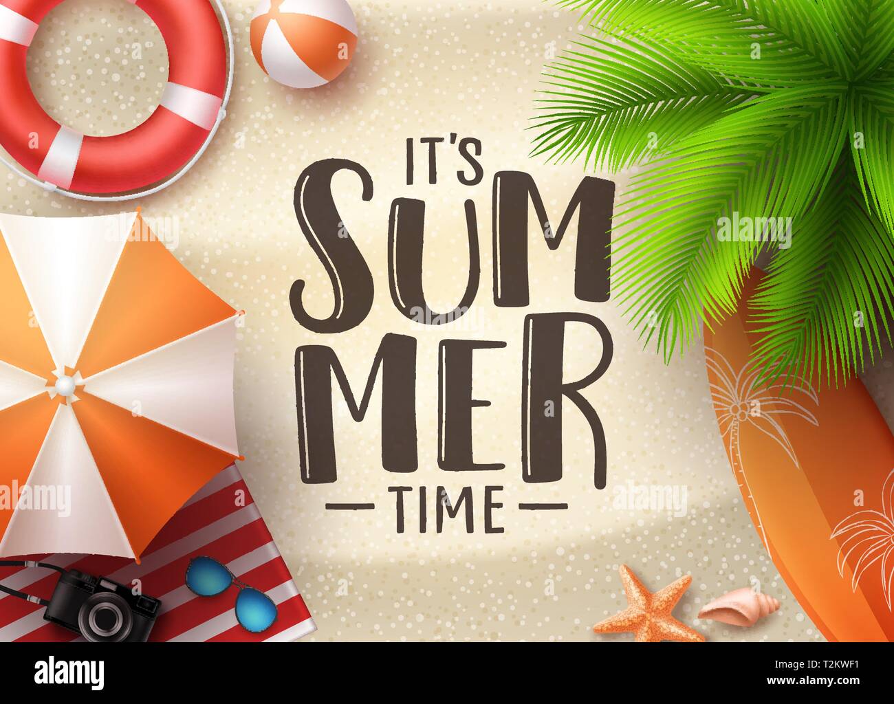 It's summer time seascape vector banner design. Summer seascape ...