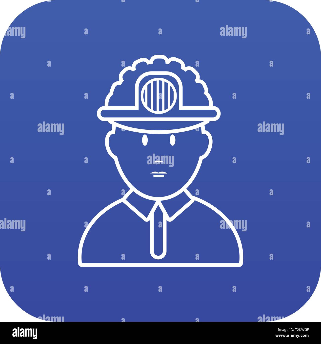 Miner icon blue vector isolated on white background Stock Vector Image ...