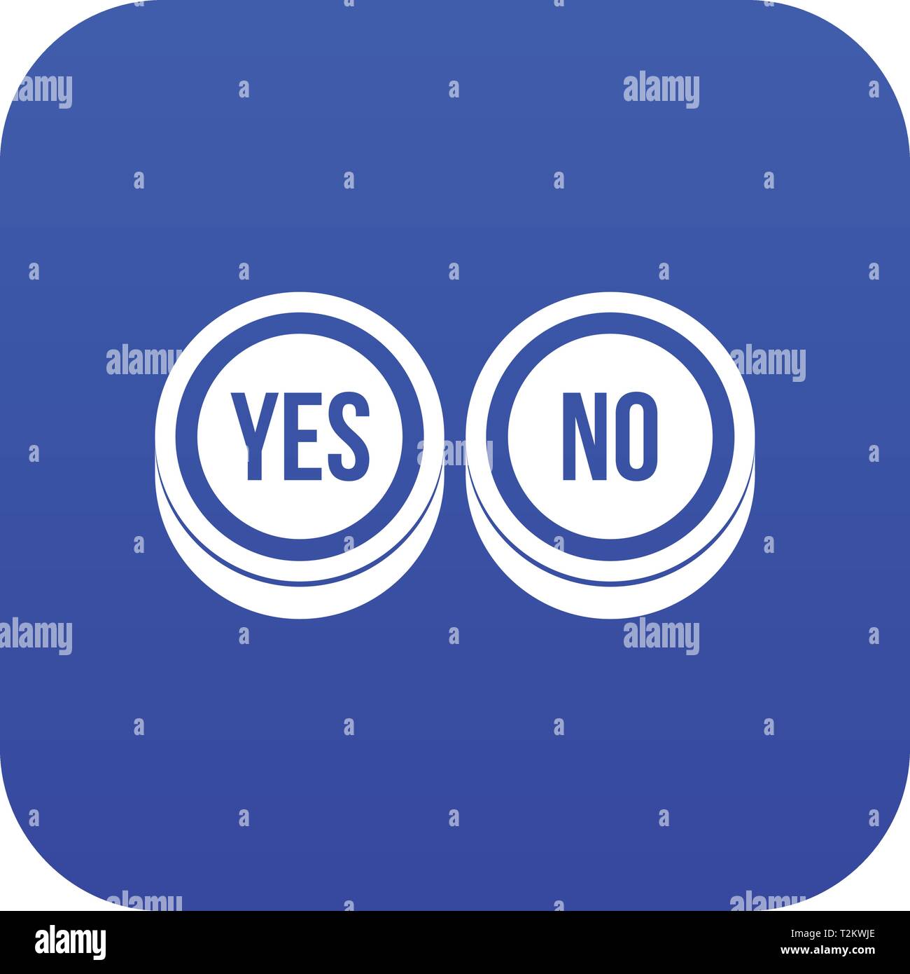 Round signs yes and no icon digital blue for any design isolated on ...