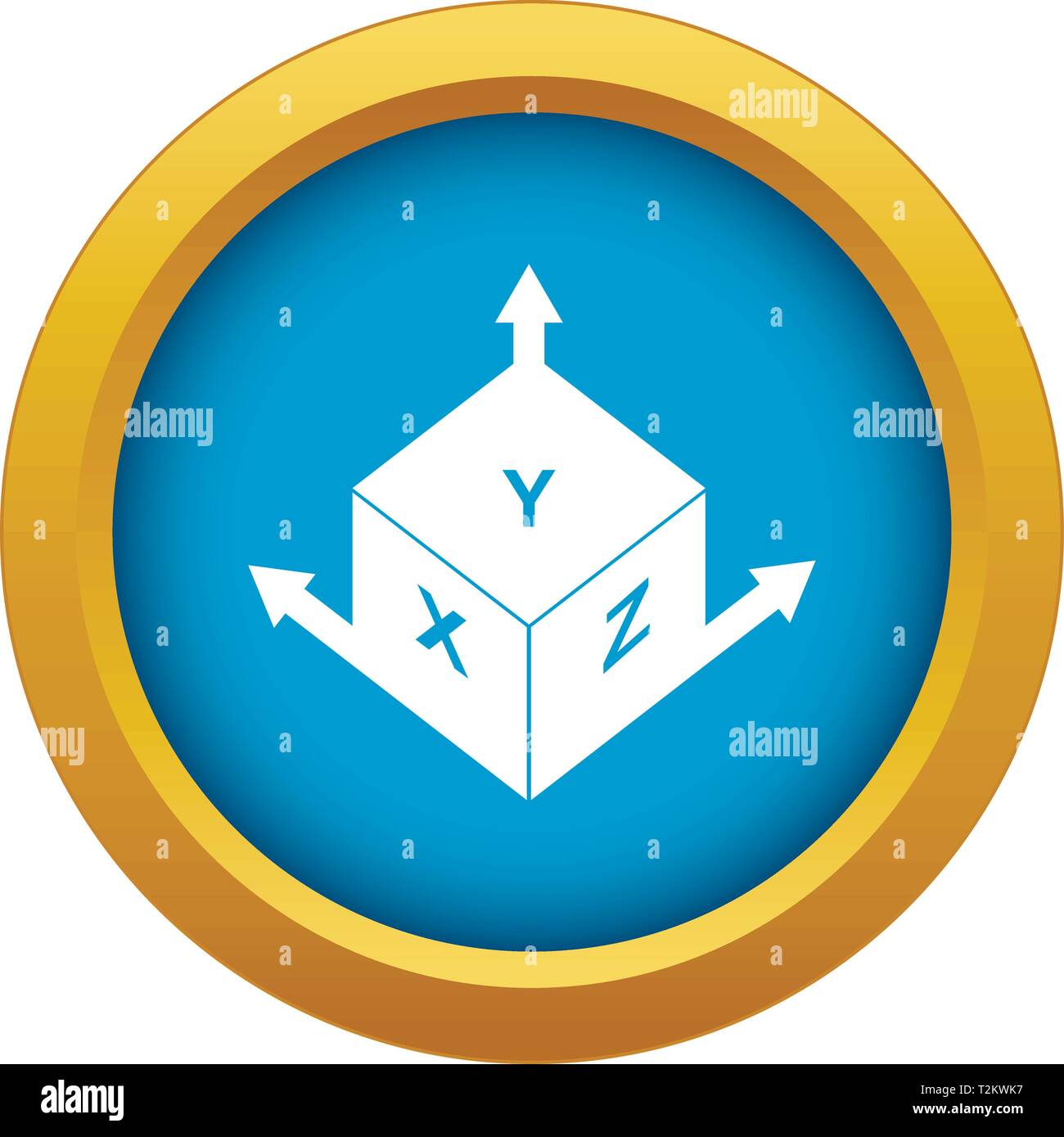 Measurement cube square icon blue vector isolated on white background ...