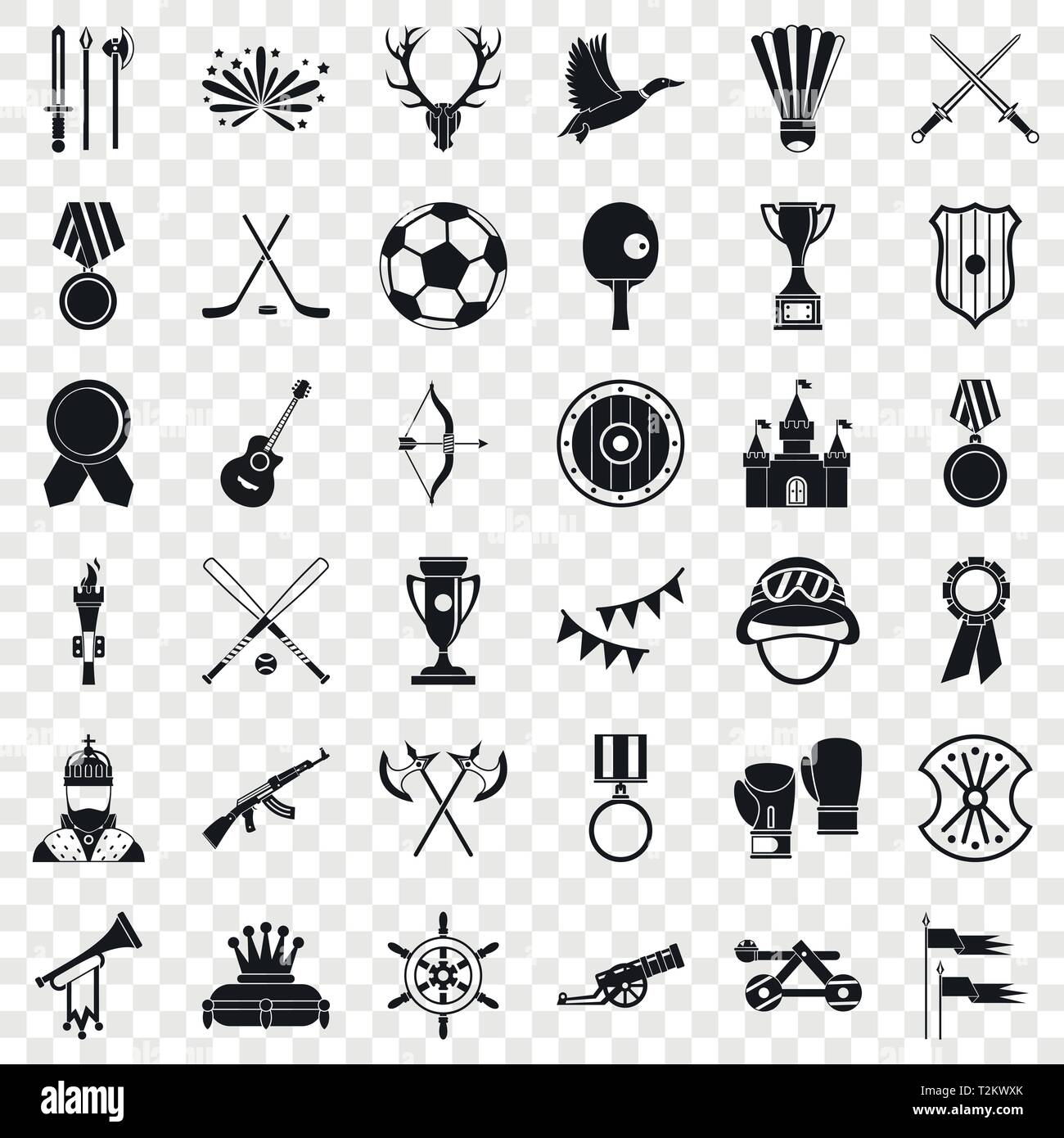 Medal icons set. Simple style of 36 medal vector icons for web for any ...