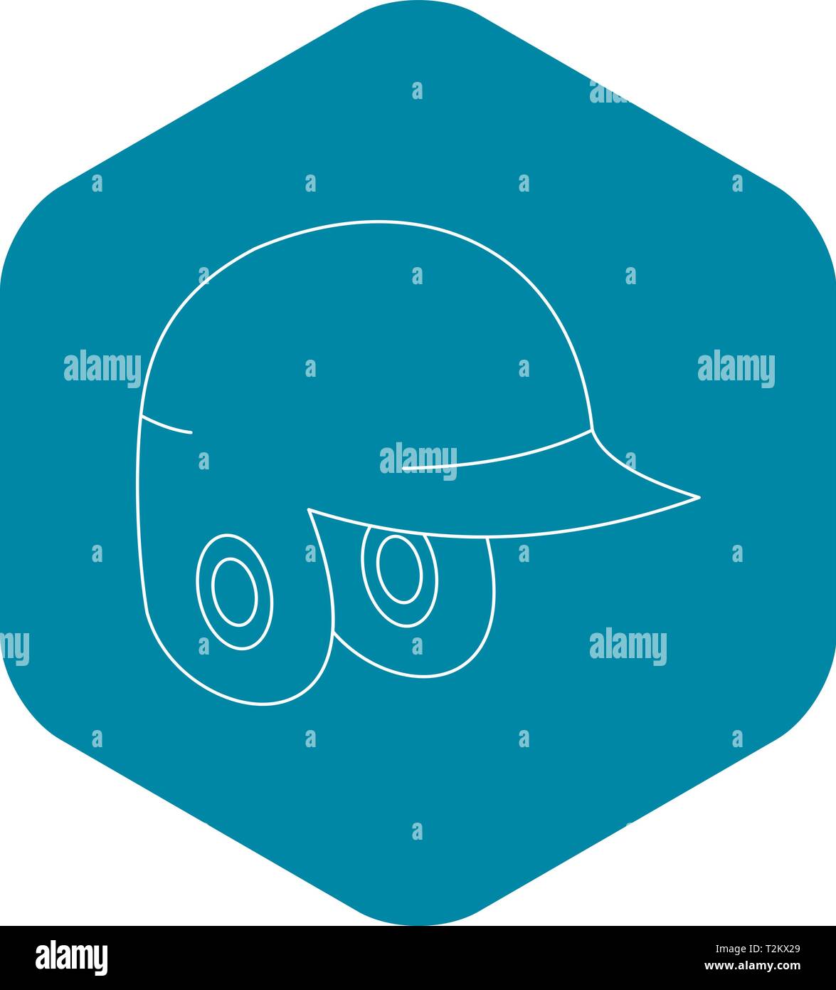 Helmet for baseball or softball icon. Outline illustration of helmet ...