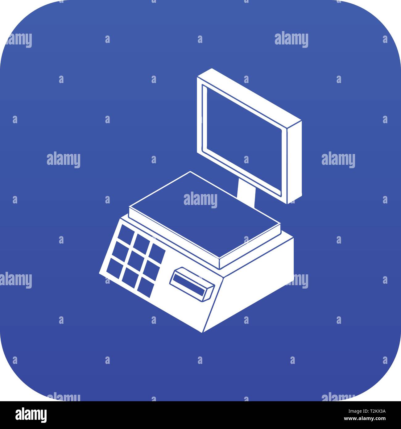 Market scales icon blue vector isolated on white background Stock ...