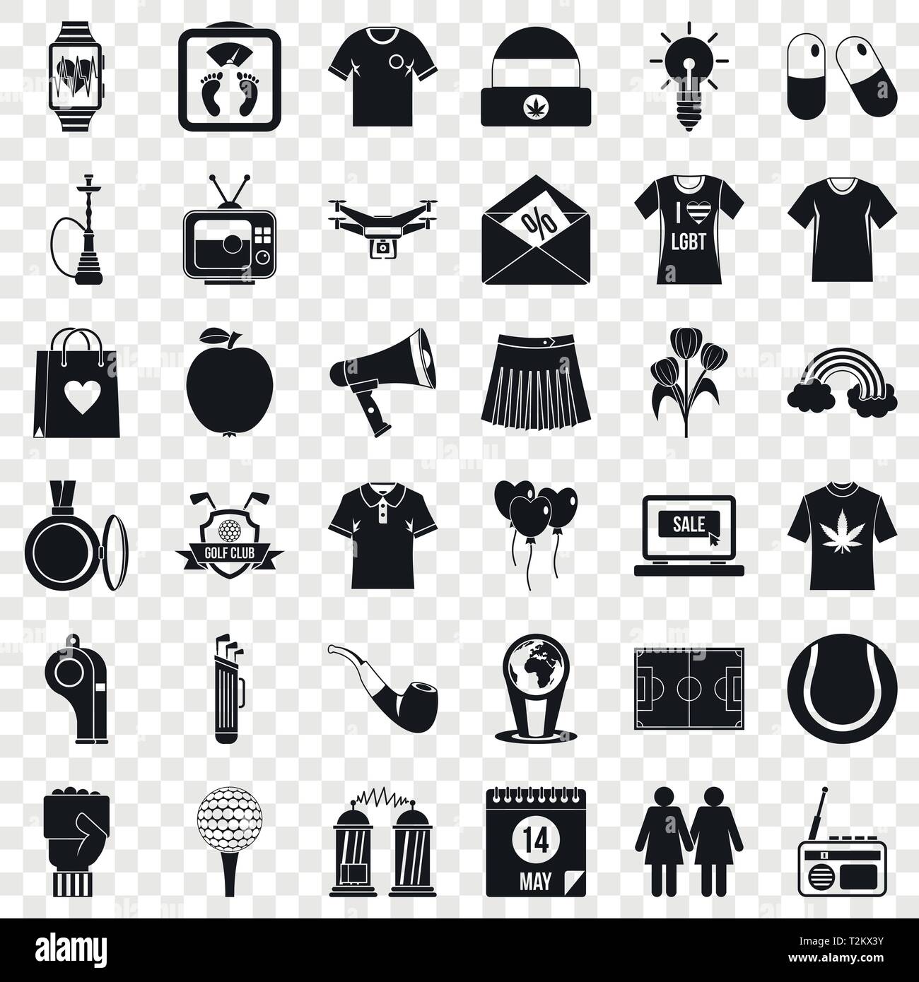 Polo icons set. Simple style of 36 polo vector icons for web for any ...