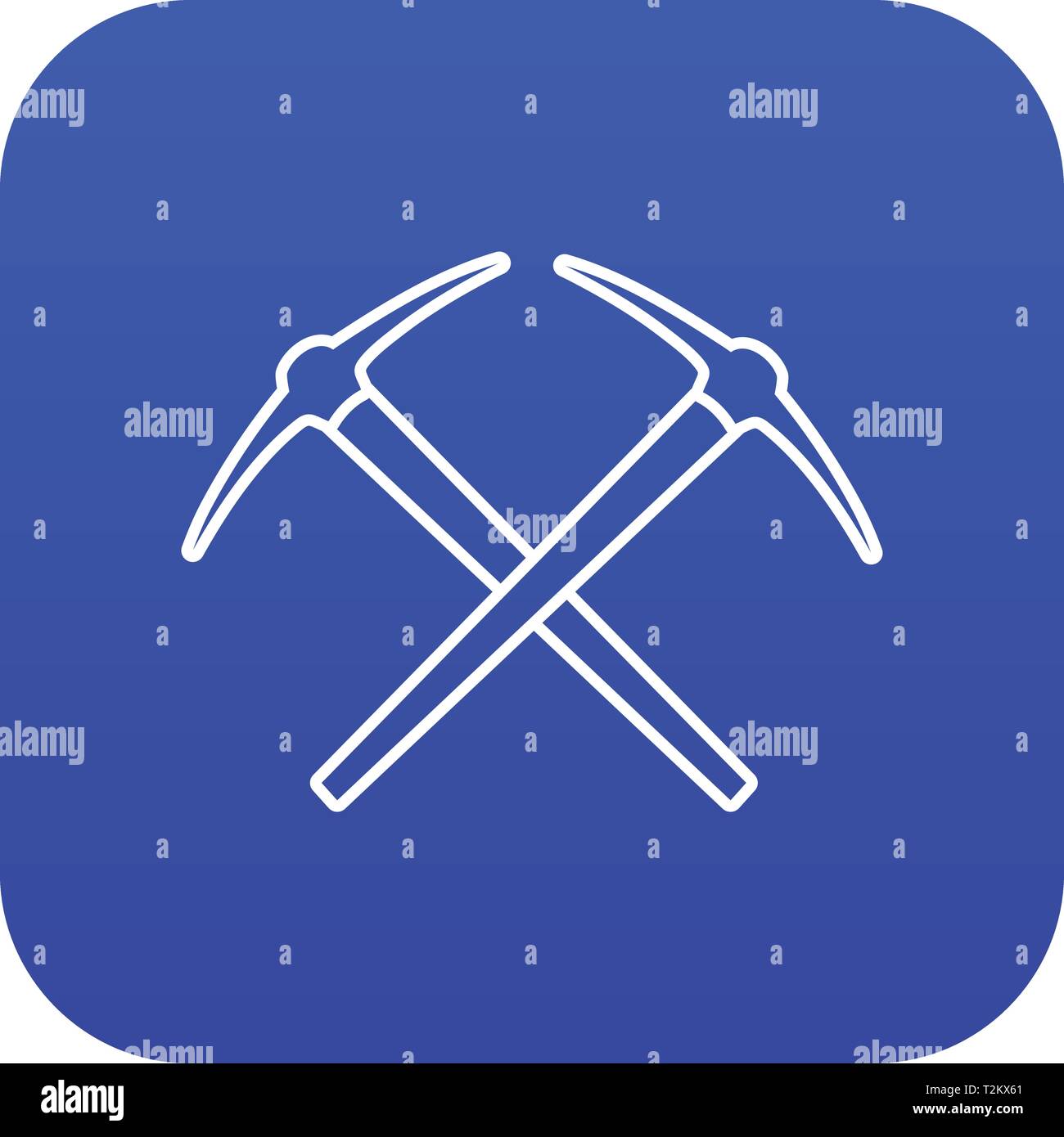 Mining pickaxe icon blue vector isolated on white background Stock ...