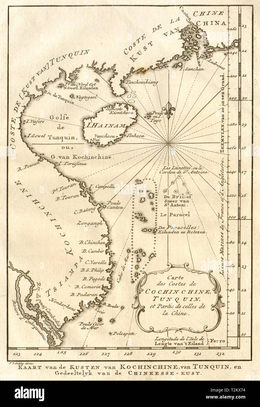 'Côtes de Cochinchine, Tunquin…'. Vietnam Tonkin Hainan. BELLIN/SCHLEY ...