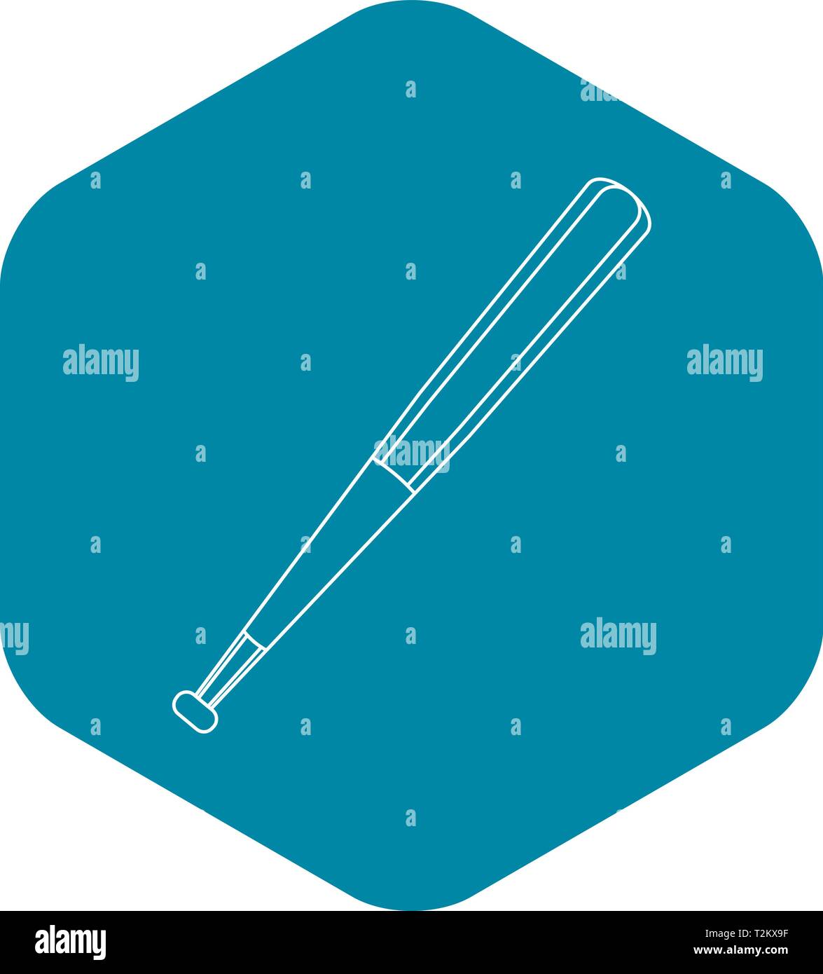 Baseball bat icon. Outline illustration of baseball bat vector icon for ...