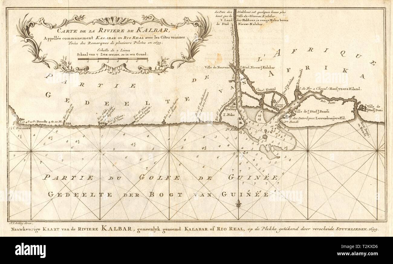 'Carte de la Rivière de Kalbar…'. Calabar River, Nigeria. BELLIN/SCHLEY ...