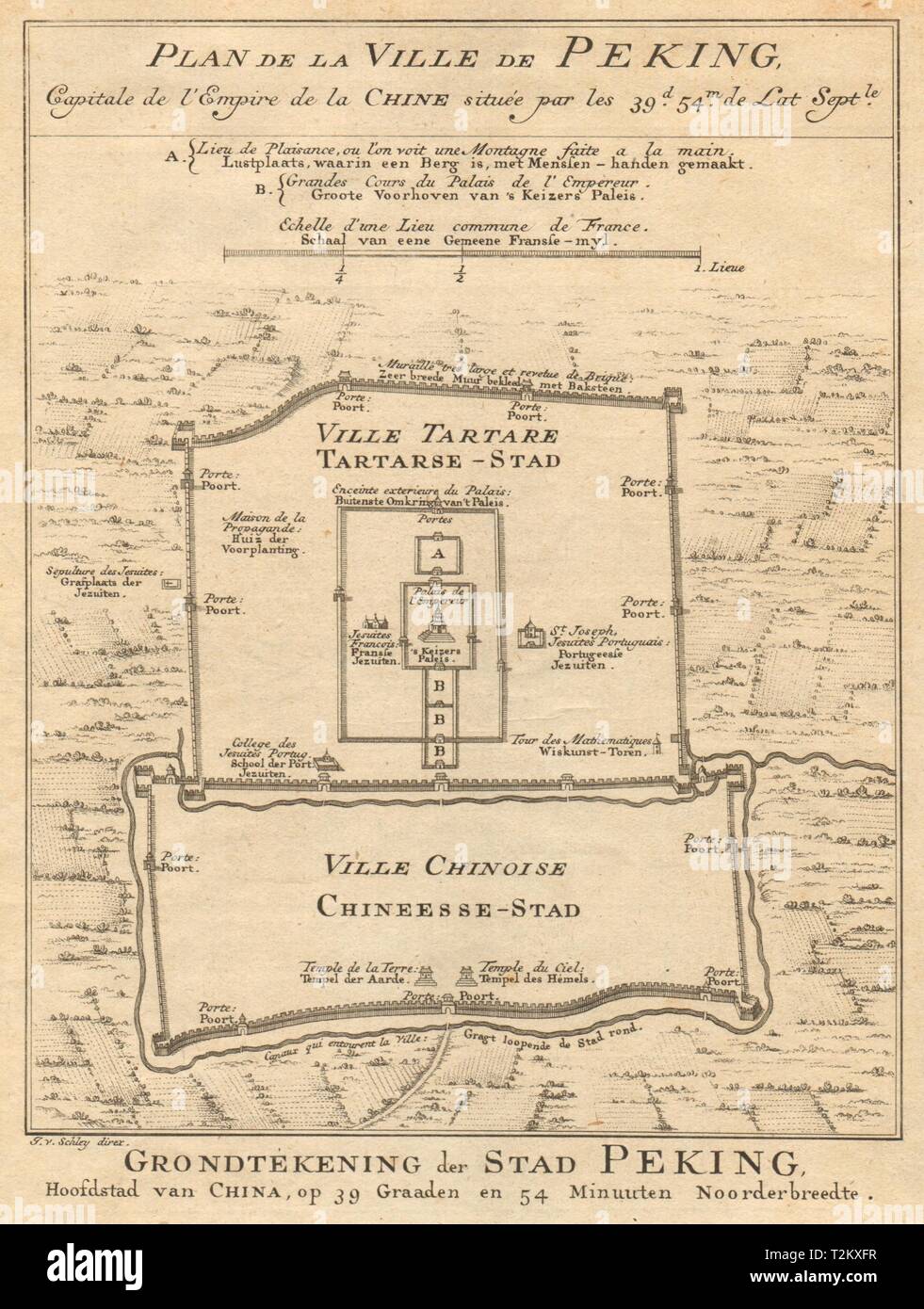 'Plan de la Ville de Peking…'. Beijing city plan. China. BELLIN/SCHLEY ...