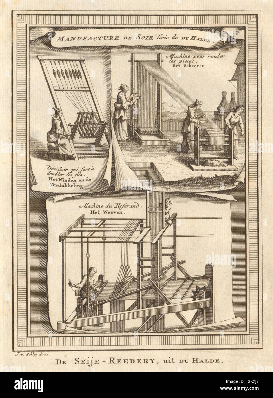 China. Silk manufacture. Machine for doubling filaments. Weaving ...