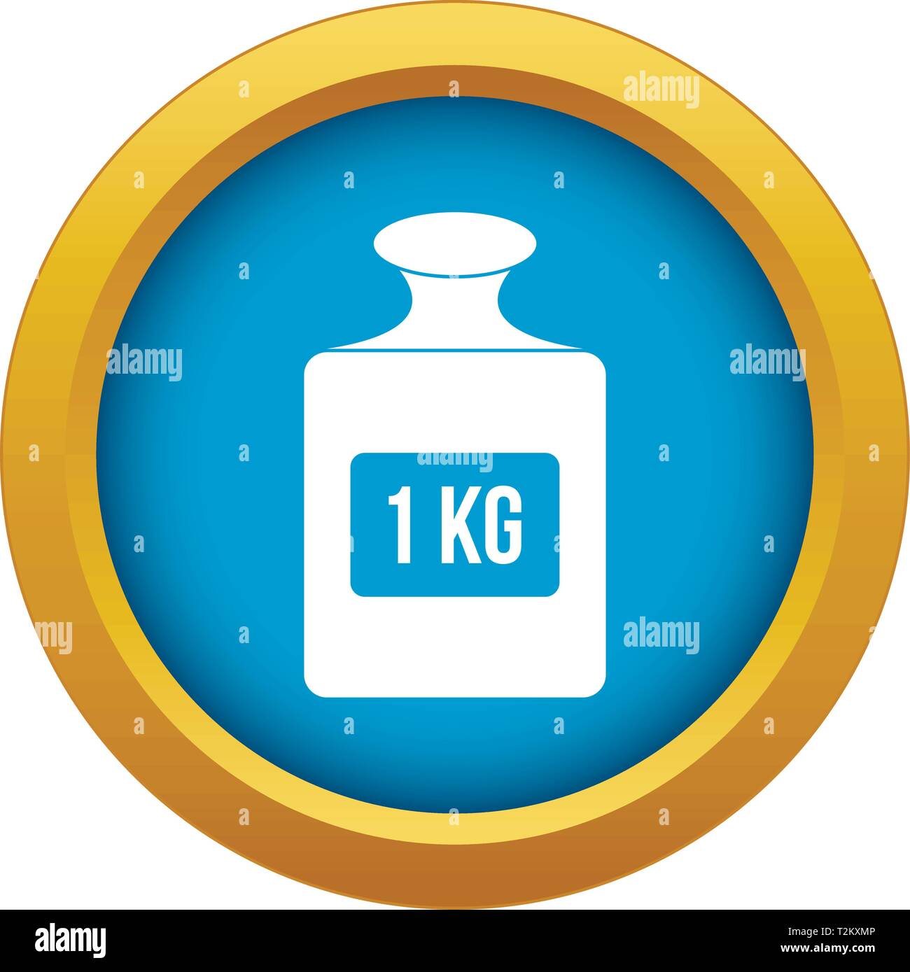 One kilogram weight icon blue vector isolated on white background for ...