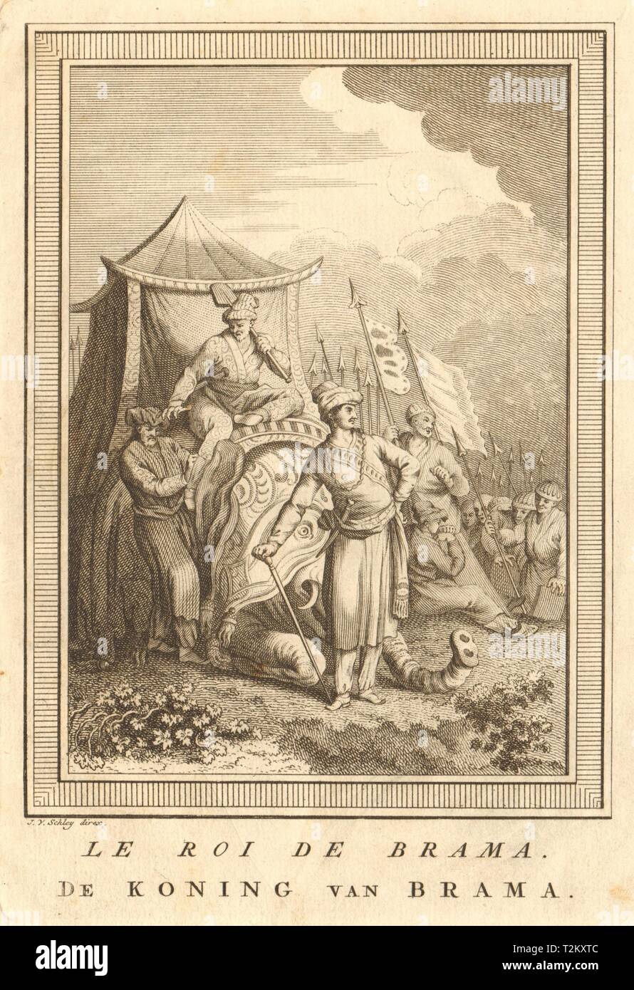 'Le Roi de Brama'. Probably Alaungpaya, King of Burma. SCHLEY 1755 old ...