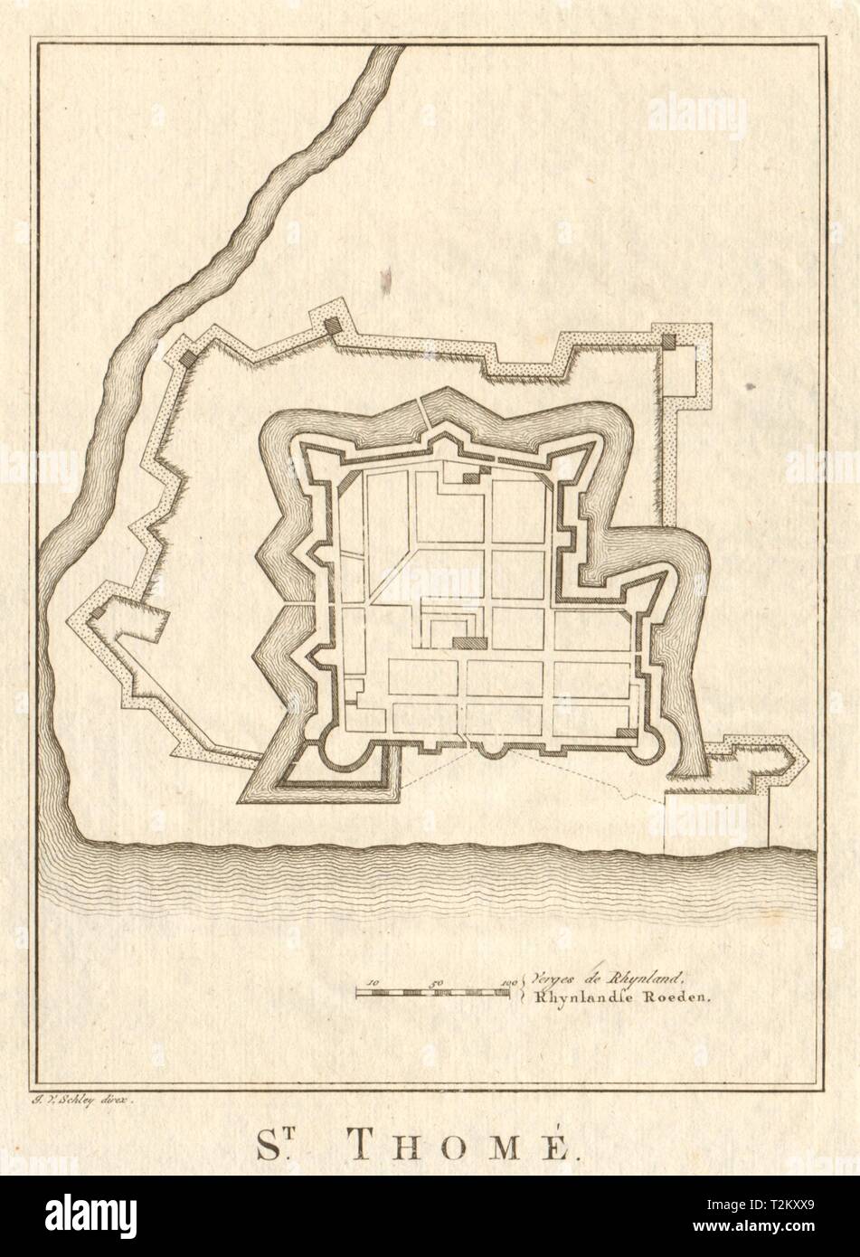 'St. Thomé'. India. St. Thome Portuguese fort, Chennai. BELLIN / SCHLEY ...