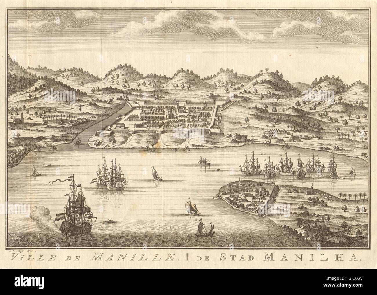 'Ville de Manille'. A view of the city of Manila, Philippines. SCHLEY ...