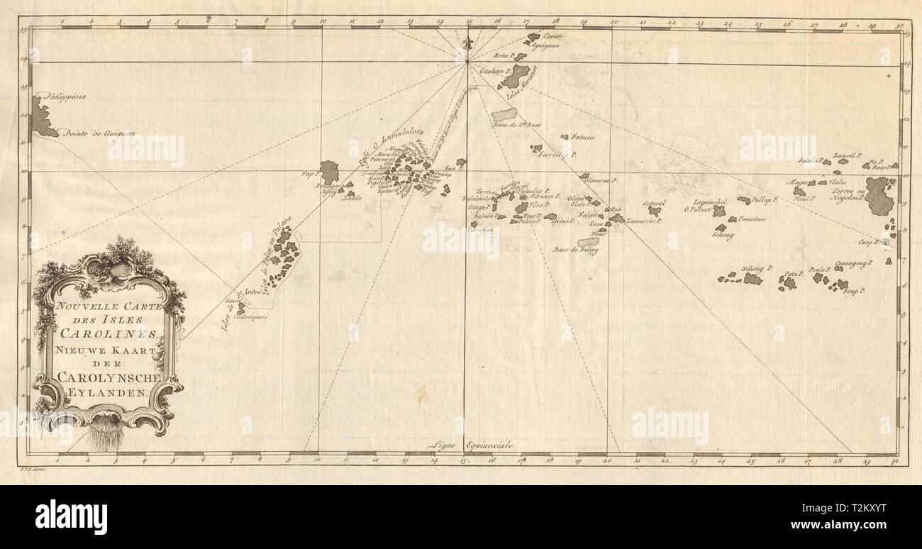 'Nouvelle Carte des Isles Carolines' Islands. Micronesia. BELLIN/SCHLEY ...
