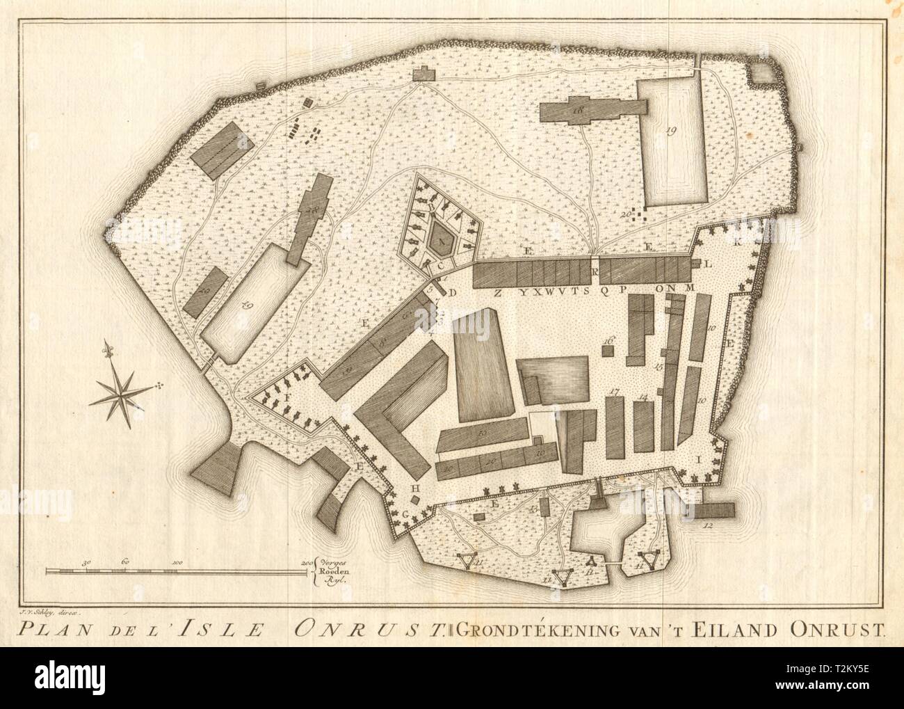 'Plan de I'Isle Onrust'. Jakarta. Pulau Kapal island. BELLIN/SCHLEY ...