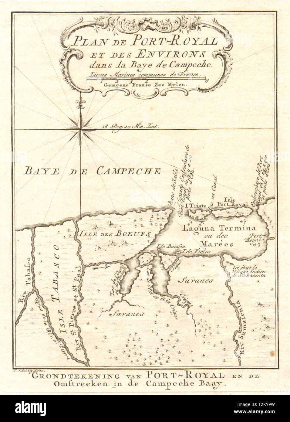 'Port Royal… Baye de Campeche'. Mexico Cuidad del Carmen. BELLIN/SCHLEY ...