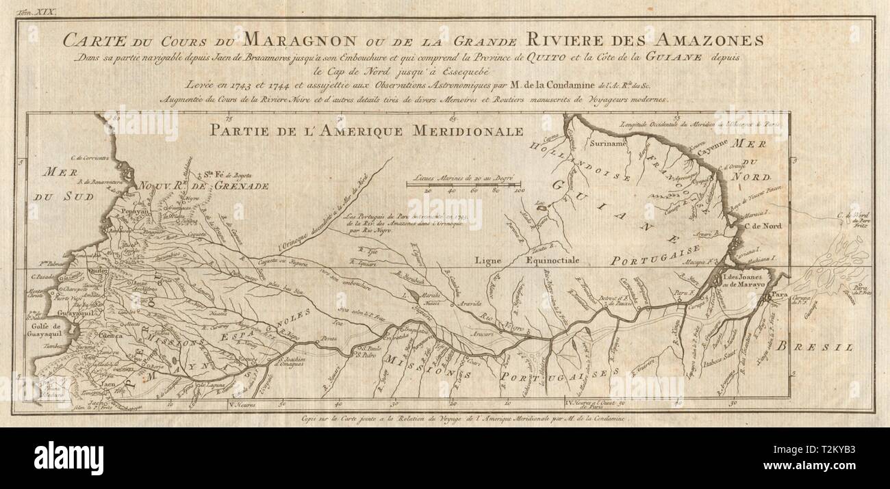 'Cours du Maragnon ou de la Grande Riviere des Amazones'. BELLIN/SCHLEY ...