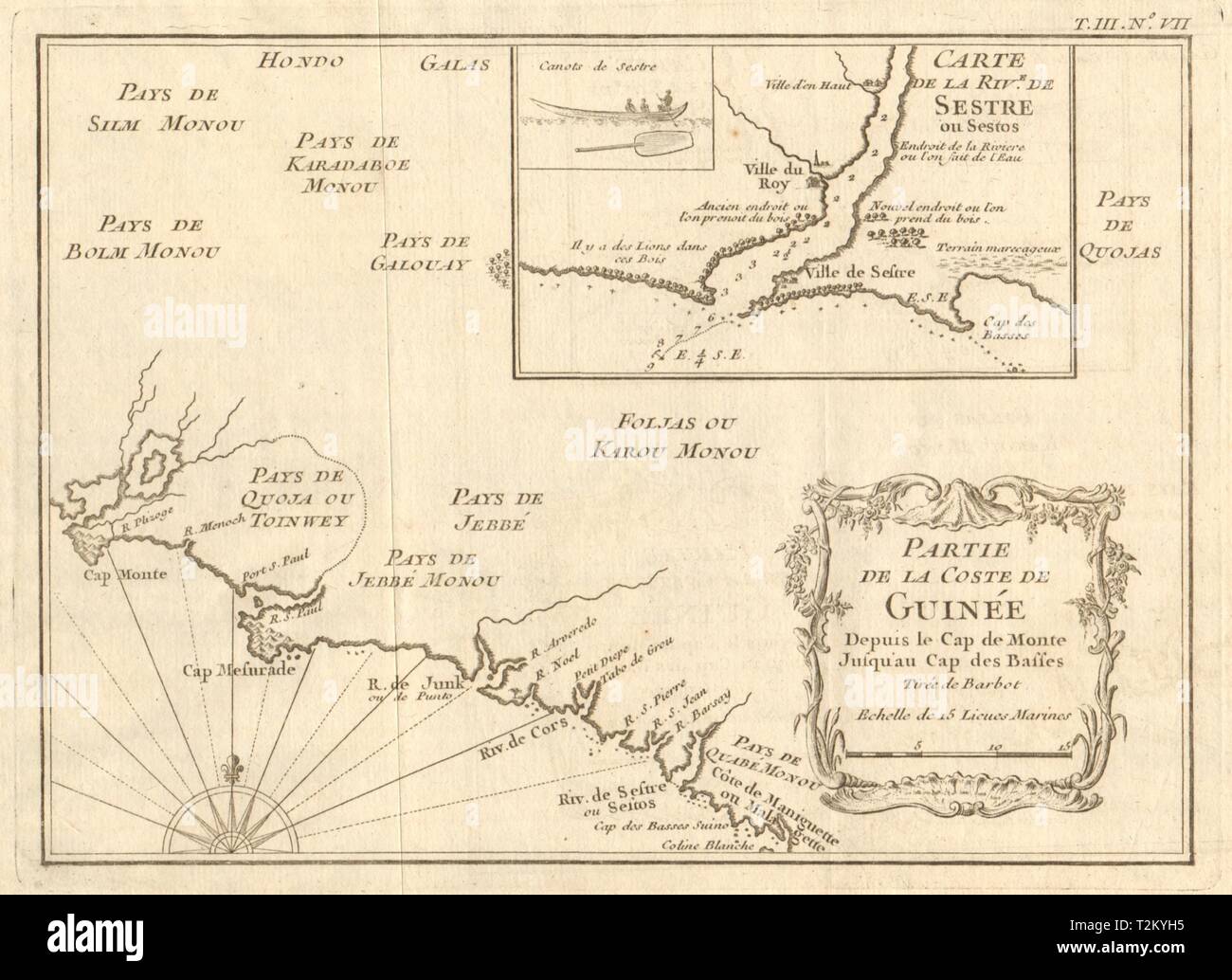 'Partie de la Coste de Guinée…' Liberia. Monrovia. Cestos River. BELLIN ...