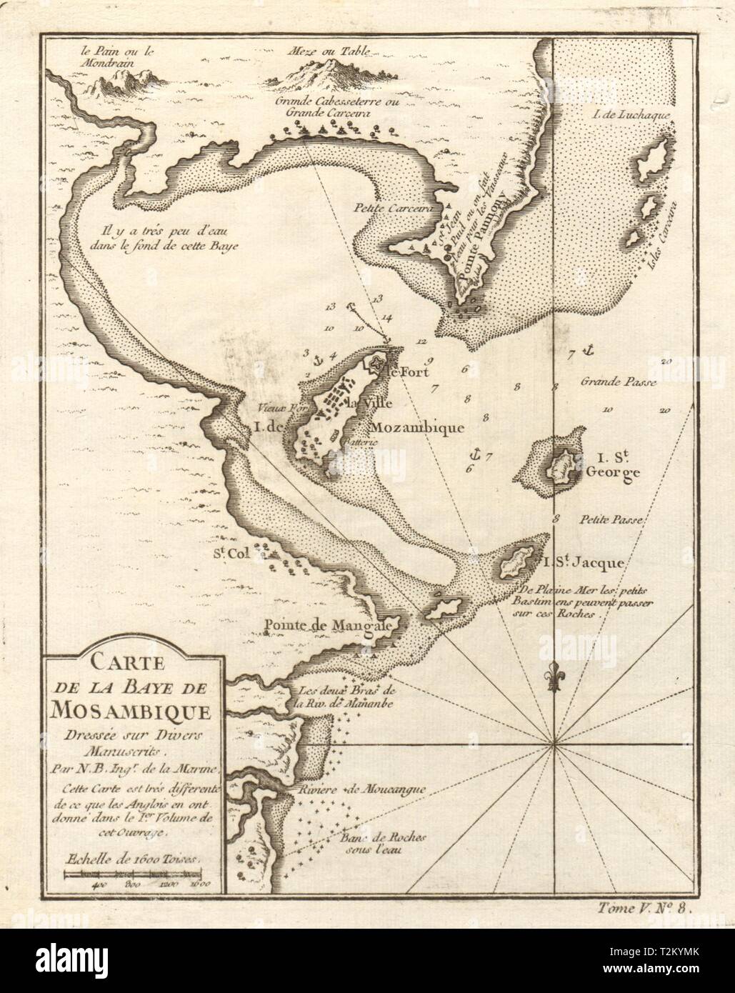 'La Baye de Mozambique' island. Mossuril Bay. Ilha de Moçambique BELLIN ...
